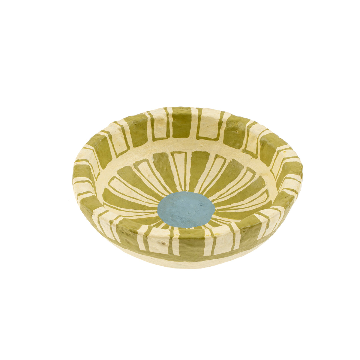Painted Paper Mache Mini Bowl, Green Stripe – Indaba Home