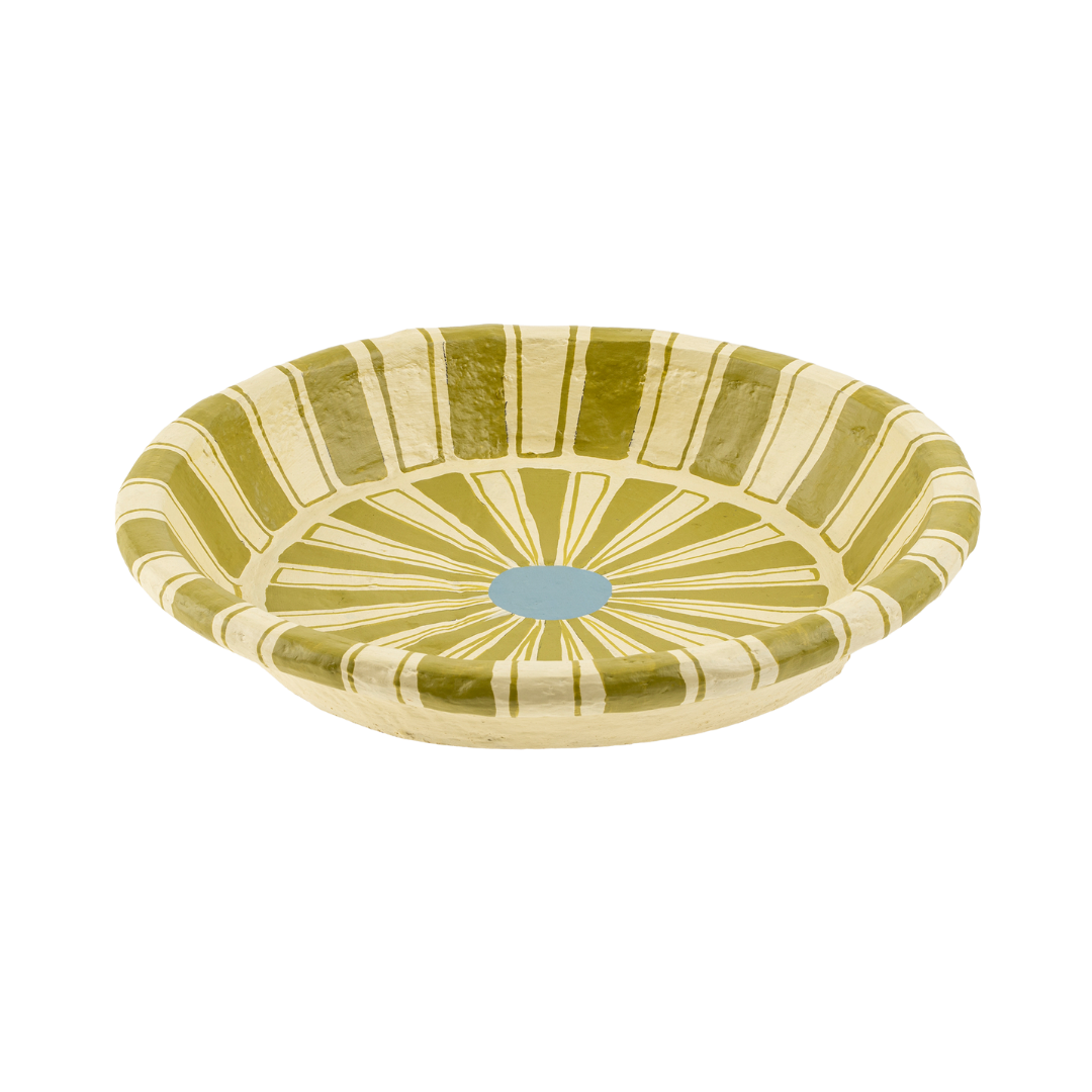 Painted Paper Mache Tray S, Green Stripe – Indaba Home