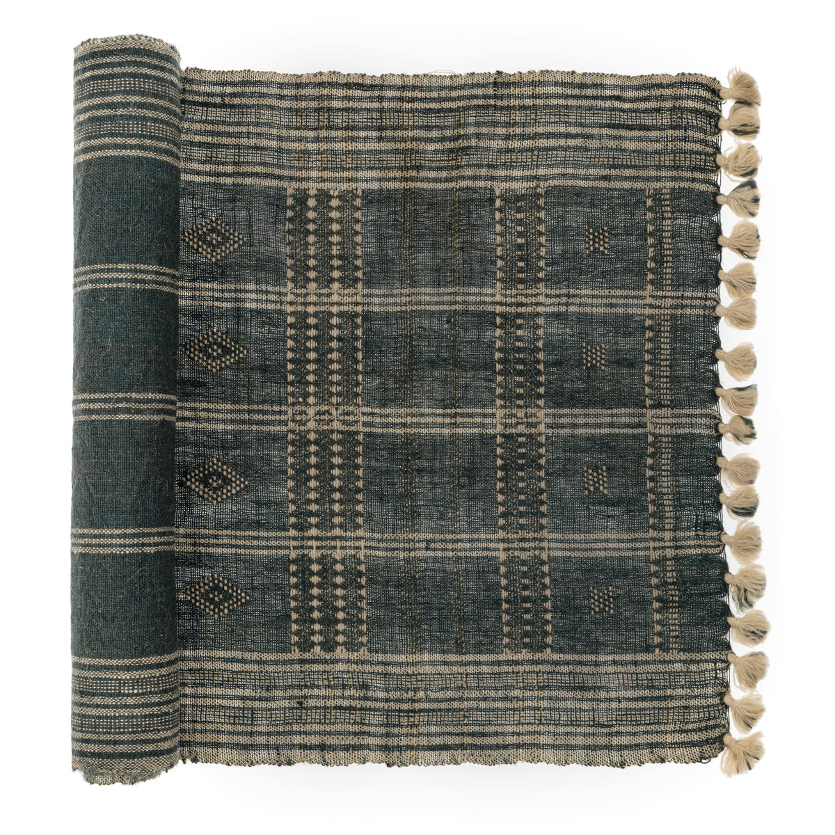 Bhujodi Wool Handloom Runner, Midnight Blue – Indaba Home