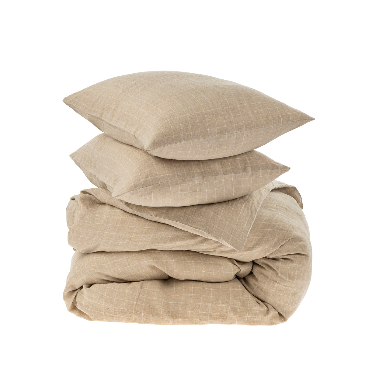Linen Check Queen Duvet Set, Natural – Indaba Home