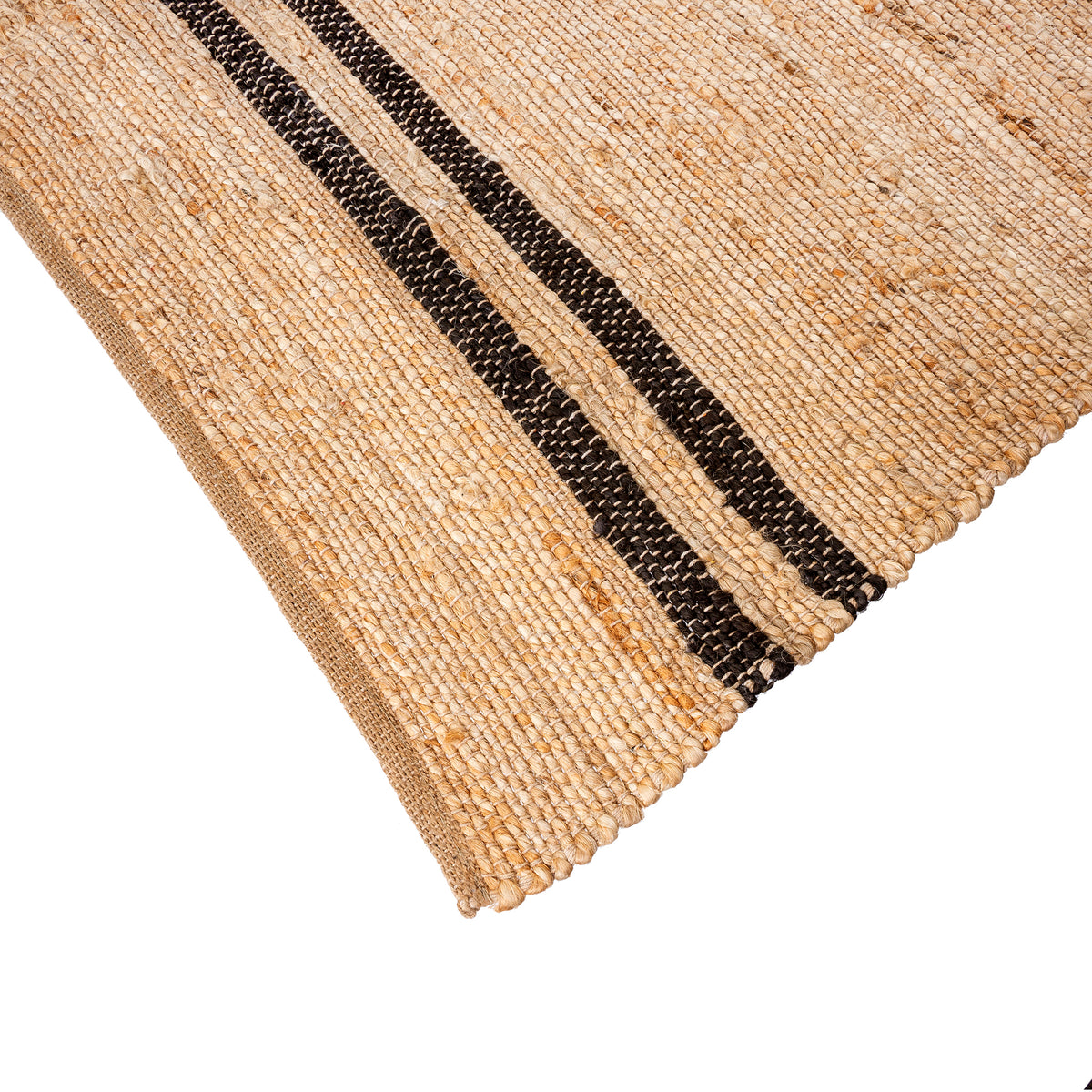 Coastal Stripe Rug, Black - 4x6 – Indaba Home